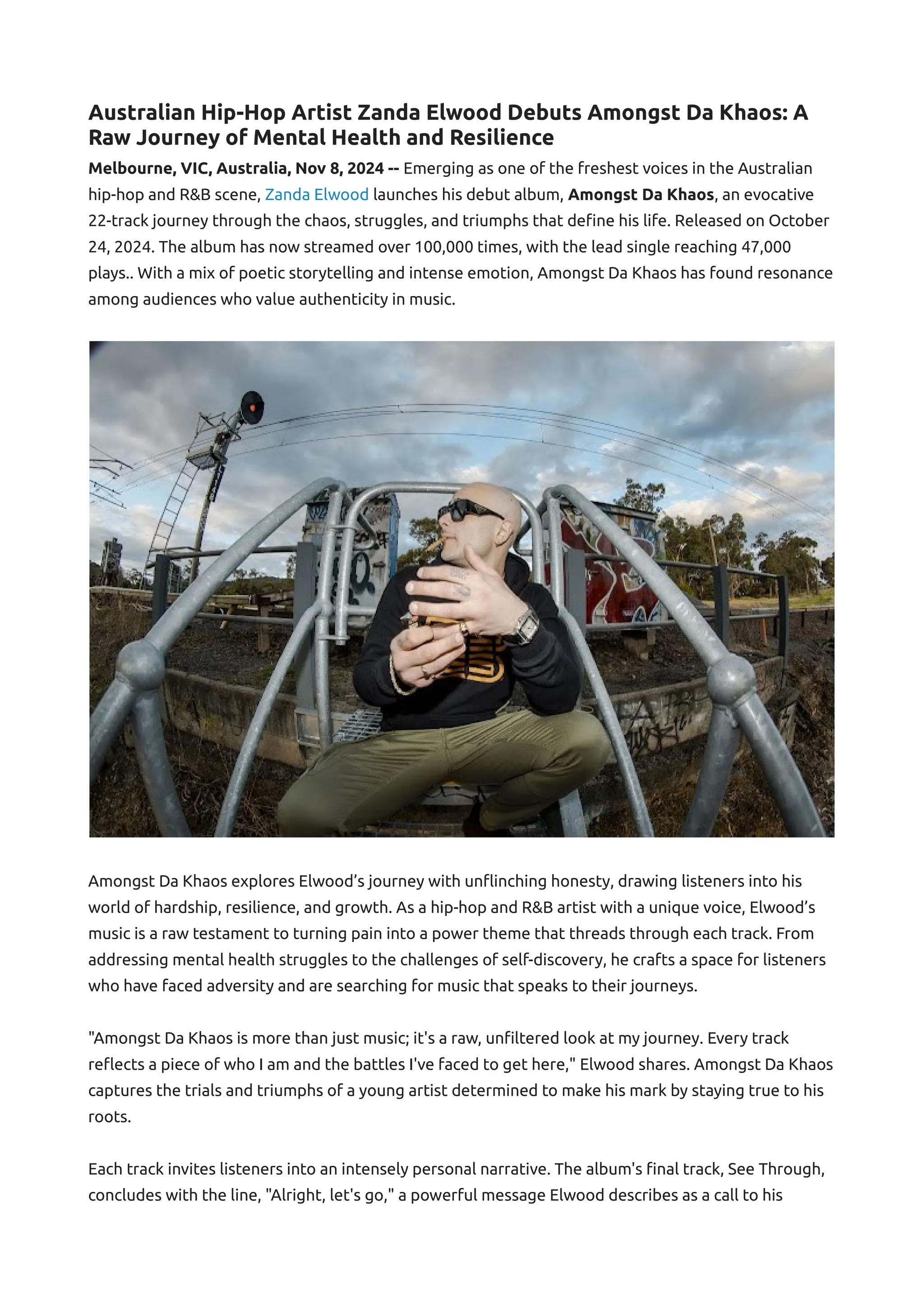 Hip-Hop Artist Zanda Elwood Debuts Amongst Da Khaos: A Raw Journey of ...