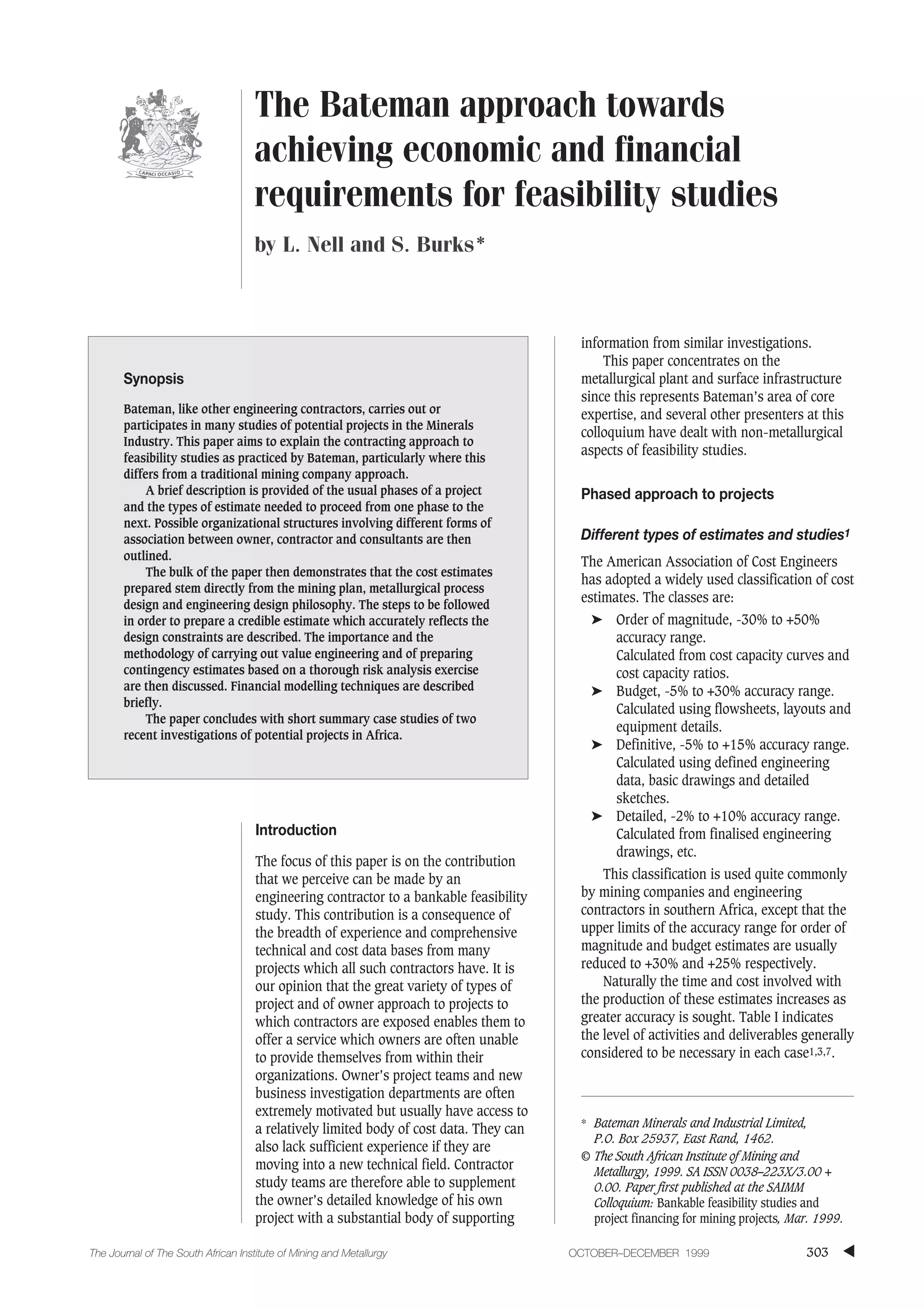 The Bateman Approach towards achieving economic and financial ...