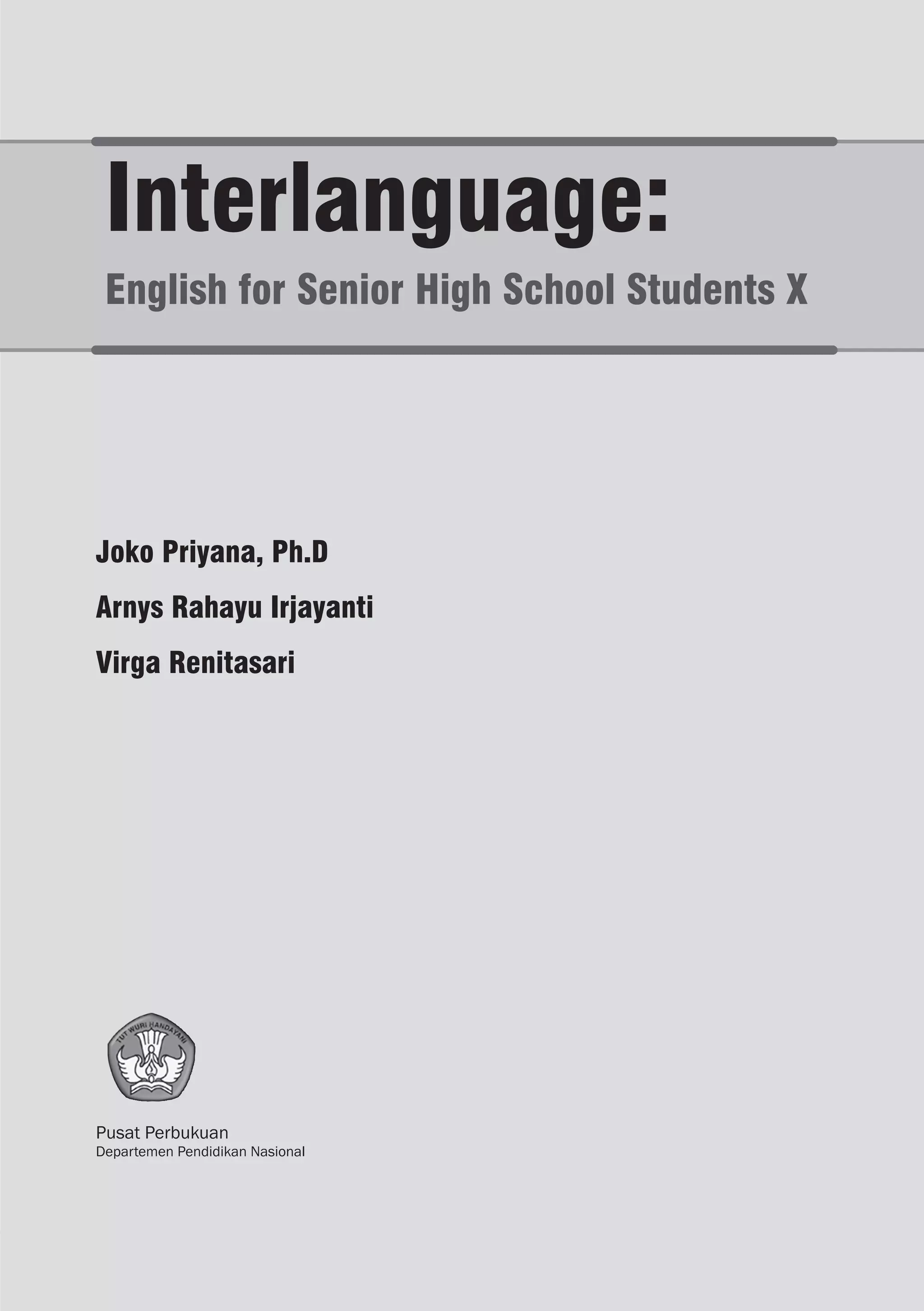 SMA-MA kelas10 interlanguage english for shs joko virga arnys | PDF