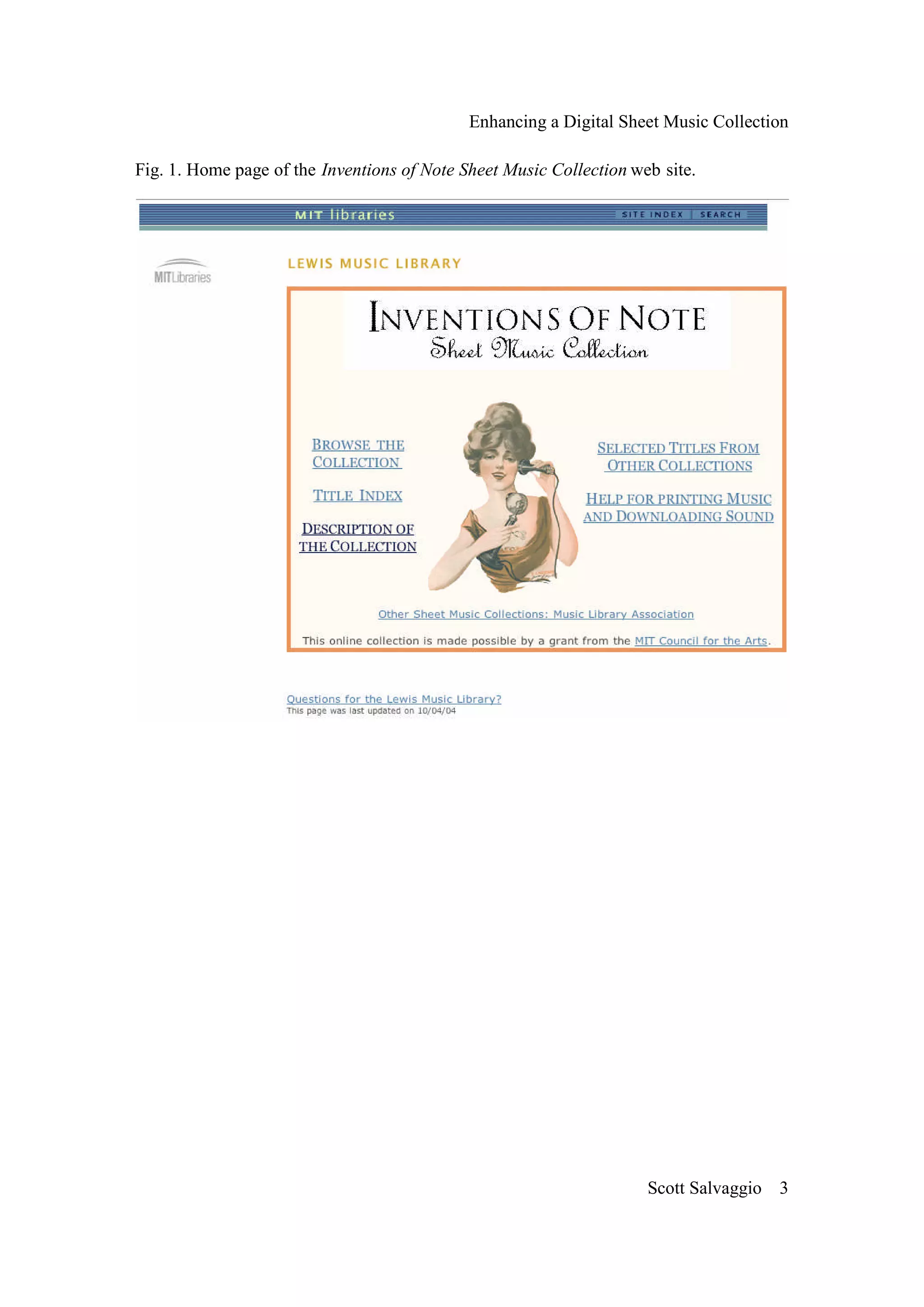 Enhancing a Digital Sheet Music Collection A report for LIS-435 ... | PDF | Digital Audio ...