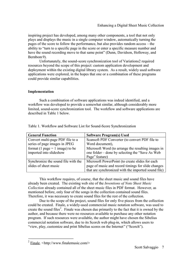 Enhancing a Digital Sheet Music Collection A report for LIS-435 ... | PDF | Digital Audio ...