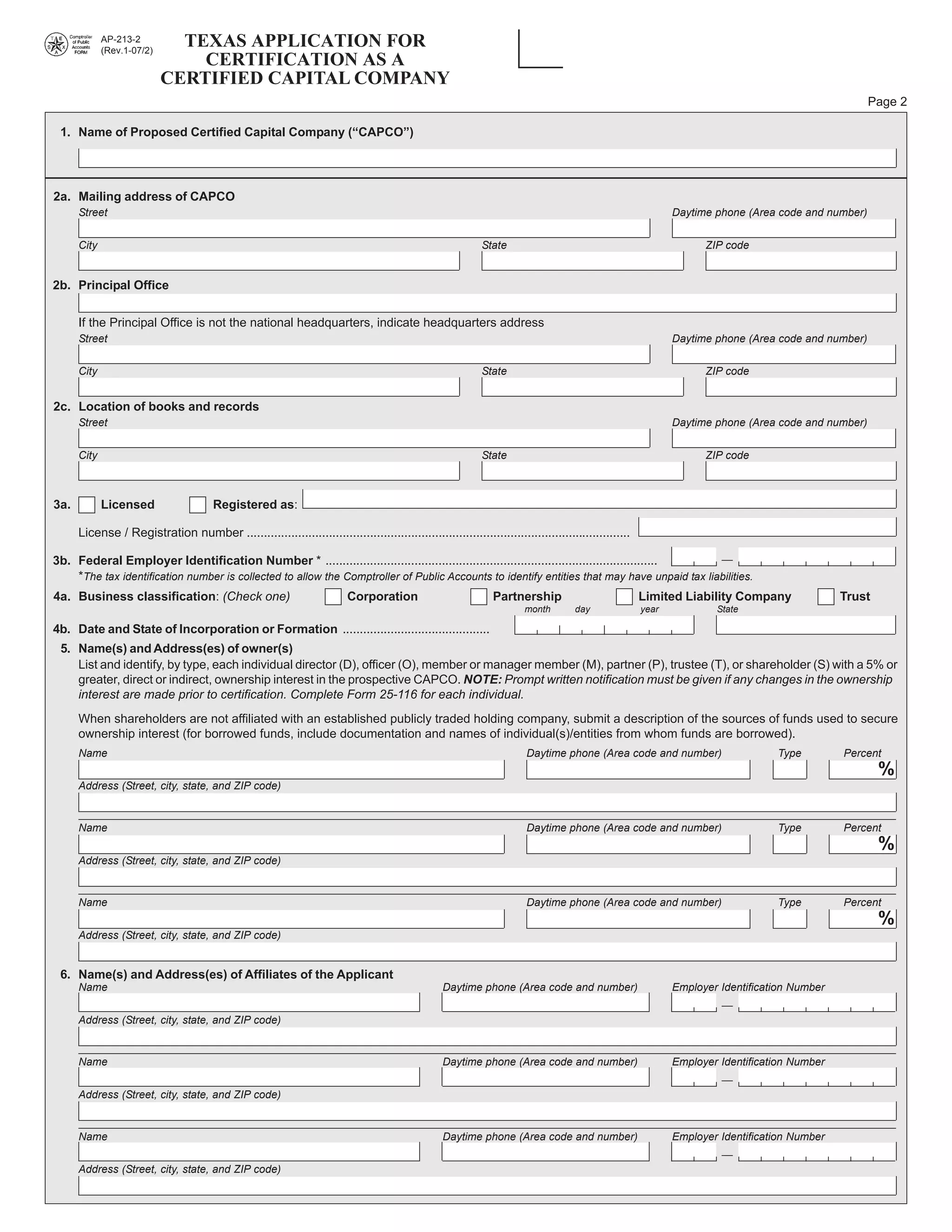 Texas CAPCO Forms | PDF