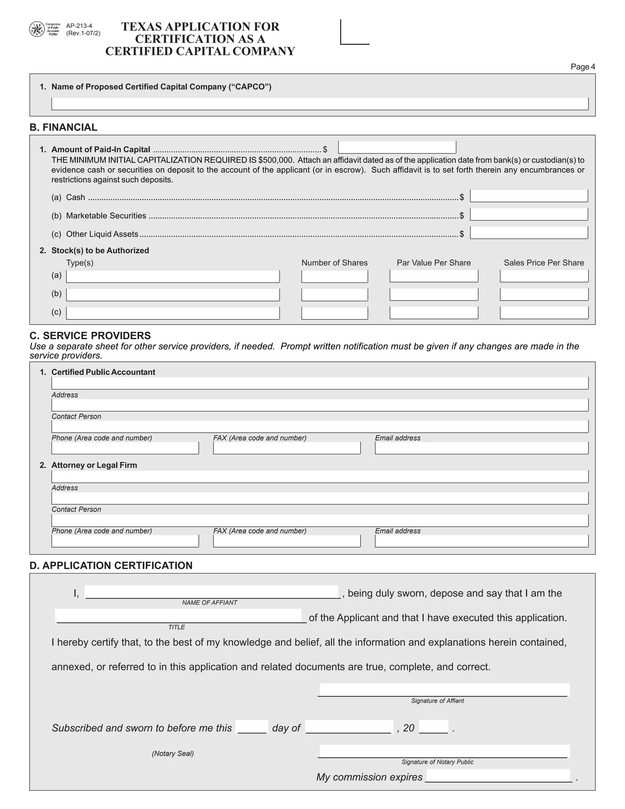 Texas CAPCO Forms | PDF