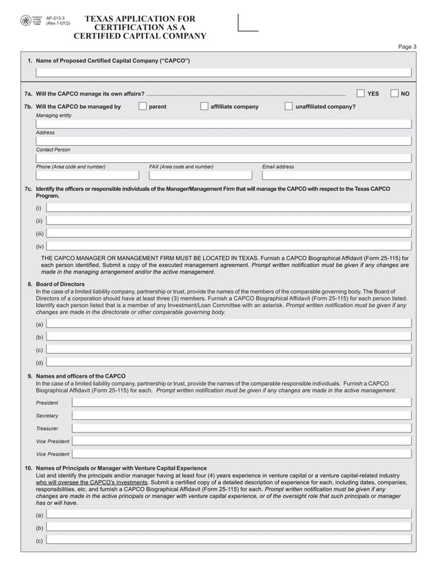 Texas CAPCO Forms | PDF
