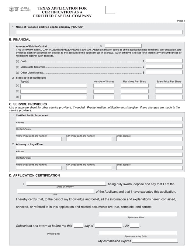 Texas CAPCO Forms | PDF