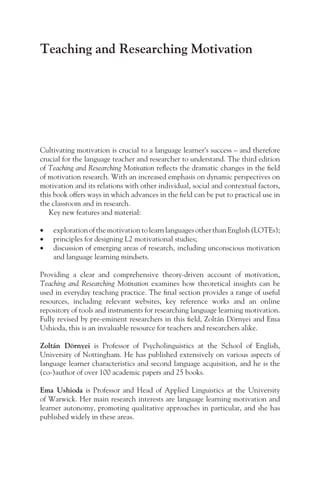 Teaching and Researching Motivation 3rd Edition Zoltán Dörnyei | PDF