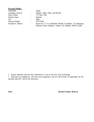 Pramod Kumar Behera | PDF