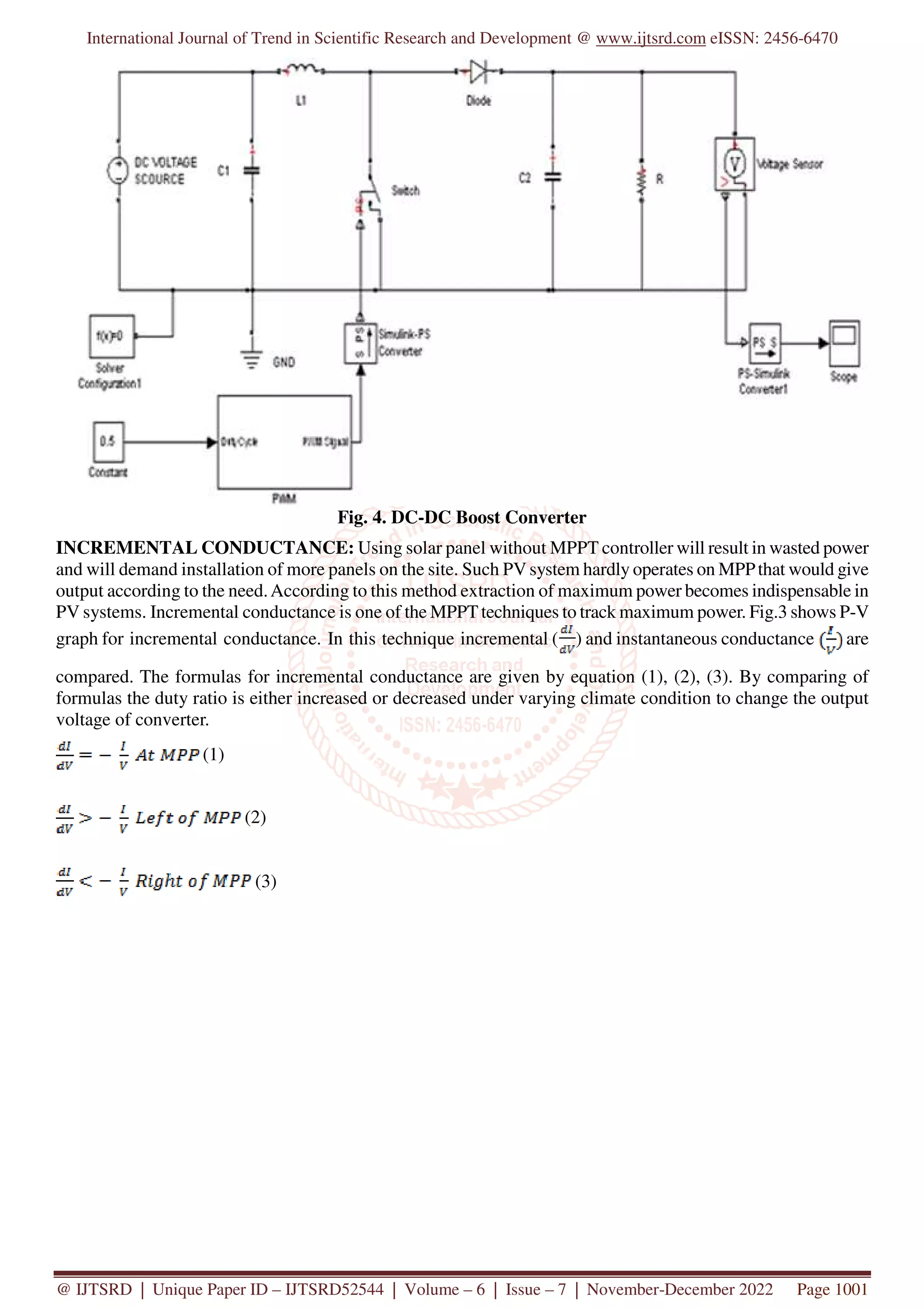 Analysis, Modeling and Implementation of Incremental Conductance Maximum Power Point Tracking | PDF