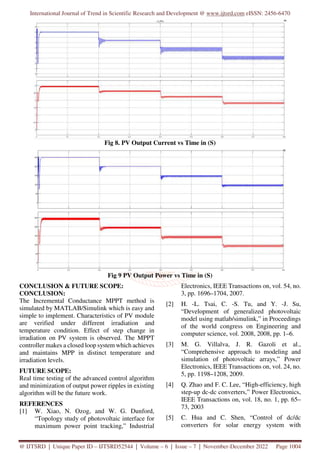 Analysis, Modeling and Implementation of Incremental Conductance Maximum Power Point Tracking | PDF