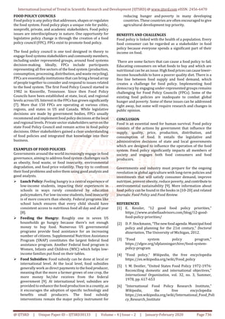 Food Policy An Introduction | PDF