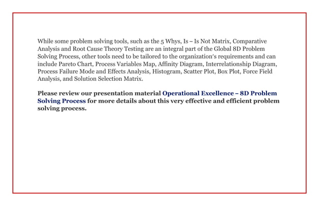 The Global 8D Problem Solving Process | PDF