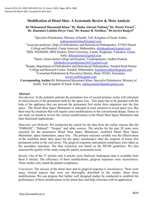 Modification of Distal Shoe- A Systematic Review & Meta Analysis | PDF