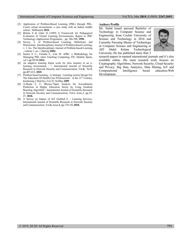 Using a Virtual Learning Environment for Problem Based Learning (P.B.L) | PDF