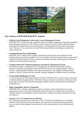 6 Best Hotel IPTV Solution Suppliers in Beirut, LEBANON | PDF