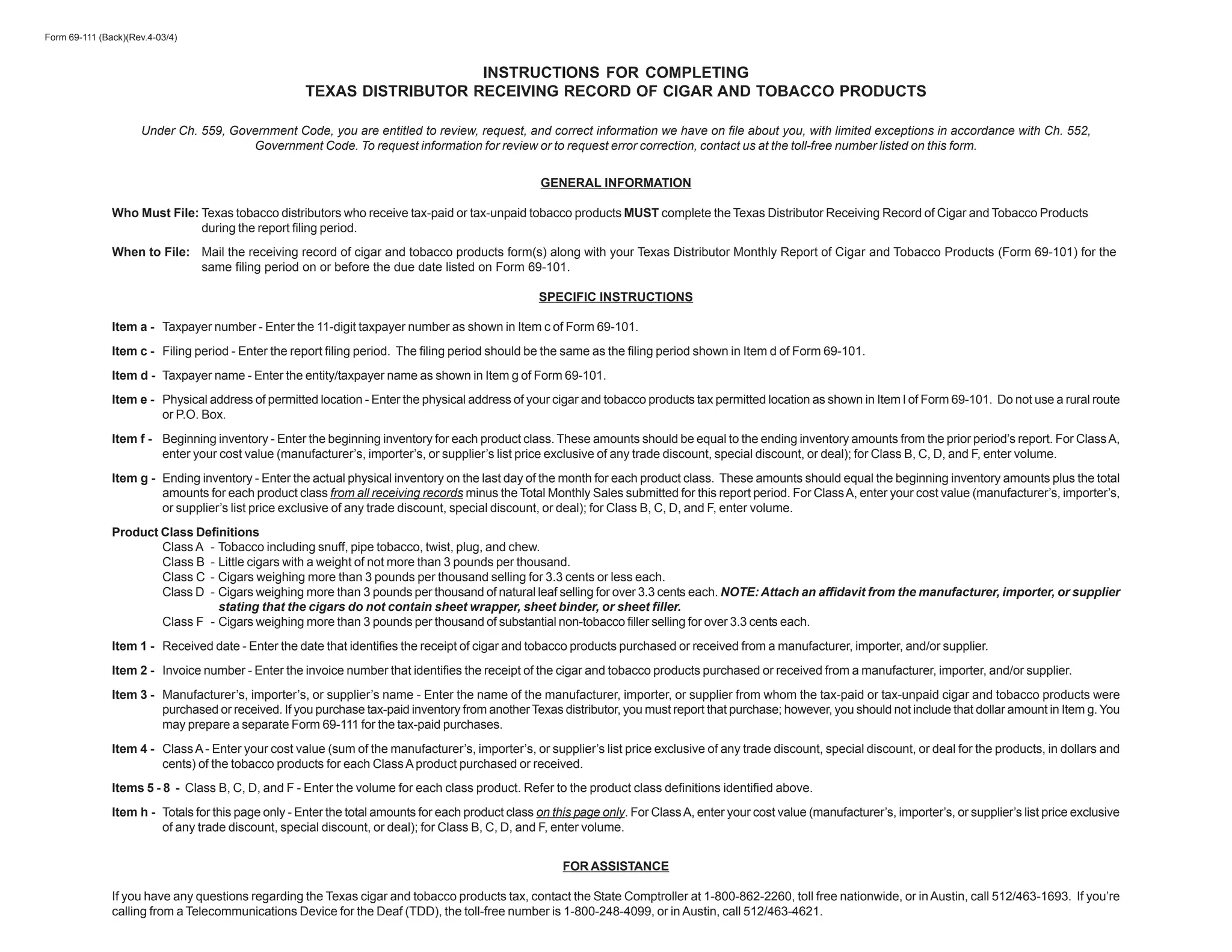 Texas Cigarette, Cigar and Tobacco Products Report Forms | PDF