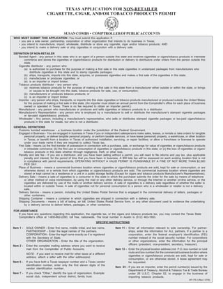 Texas Cigarette, Cigar and Tobacco Products Report Forms | PDF