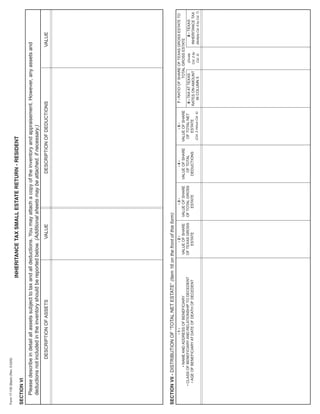 Texas Inheritance Tax Forms-17-100 Small Estate Return - Resident | PDF ...