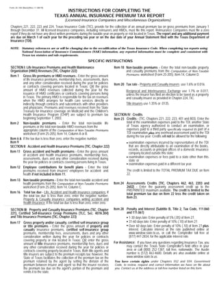 Texas Insurance Tax Forms-25-100 Annual Insurance Premium Tax Report | PDF