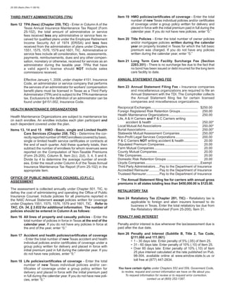 Texas Insurance Tax Forms-25-300 Annual Insurance Maintenance ...