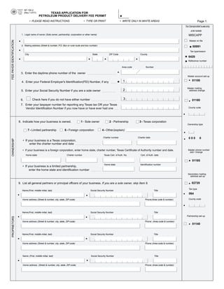 Miscellaneous Texas Tax Forms-AP-154 Texas Application for Petroleum ...