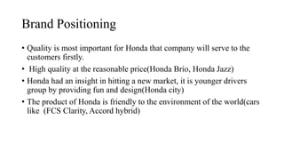 Branding of Toyota and Honda | PPTX