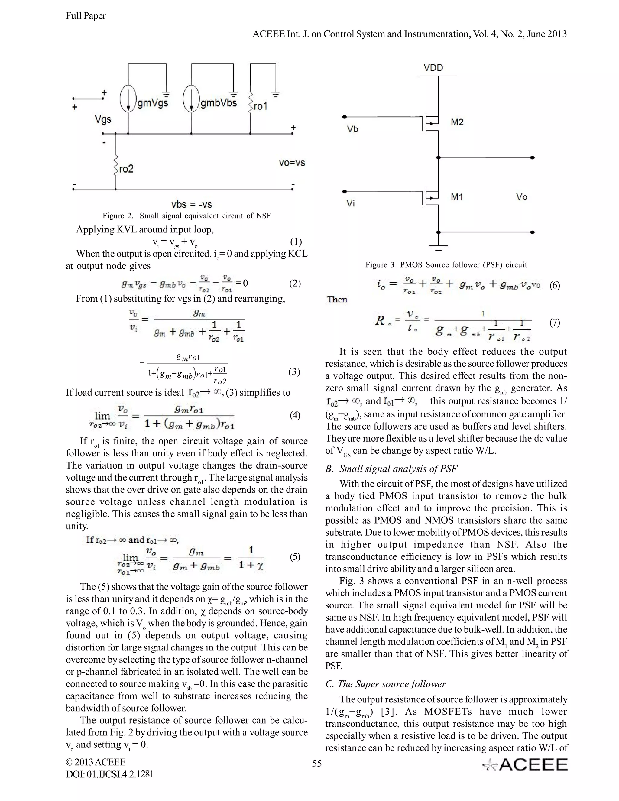 Analysis and Design of CMOS Source Followers and Super Source Follower ...
