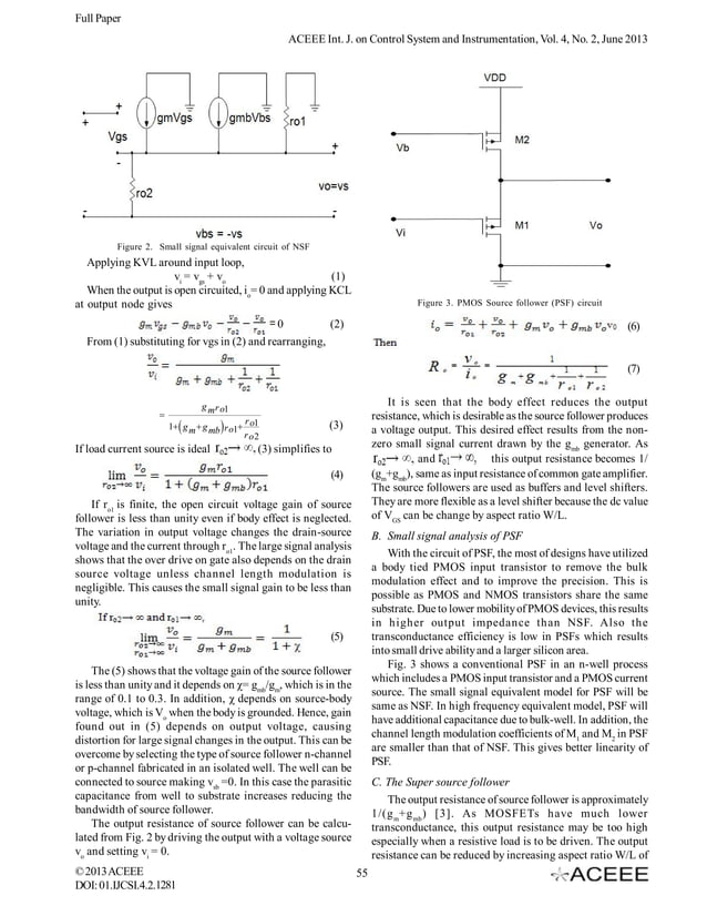 Analysis and Design of CMOS Source Followers and Super Source Follower ...