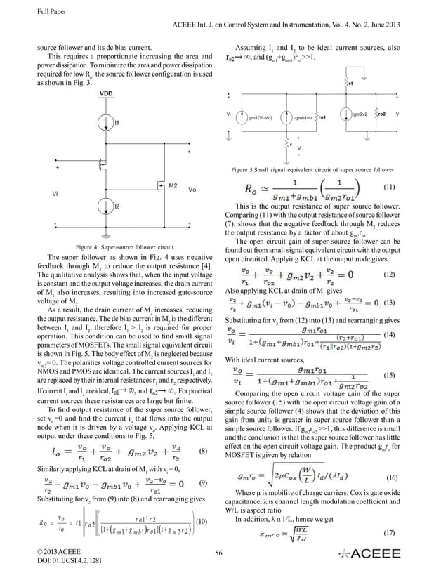 Analysis and Design of CMOS Source Followers and Super Source Follower ...
