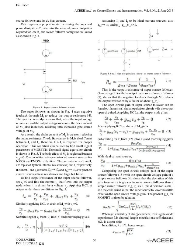 Analysis and Design of CMOS Source Followers and Super Source Follower