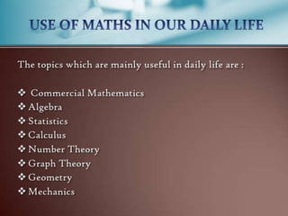 Maths importance in daily life | PPT