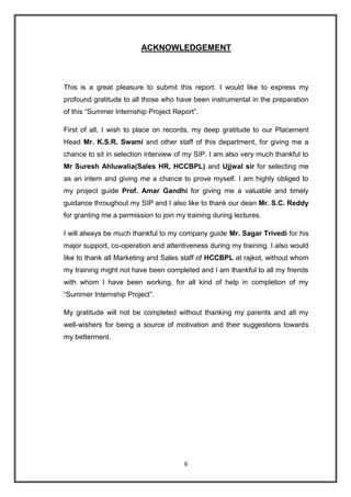 Summer Internship Project on Coca-Cola | PDF