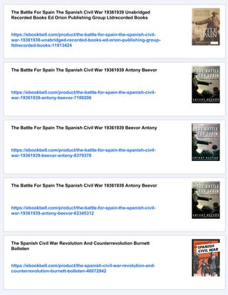 The Spanish Civil War Battles And Soldiers A Macholm | PDF