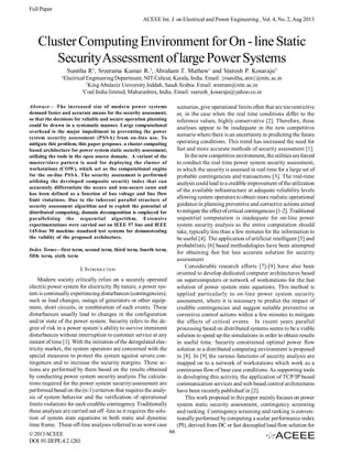 Cluster Computing Environment for On - line Static Security Assessment of large Power Systems | PDF