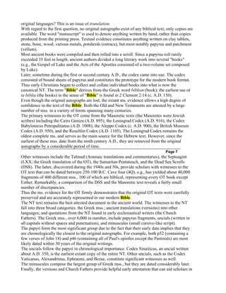 is the bible reliable | DOC