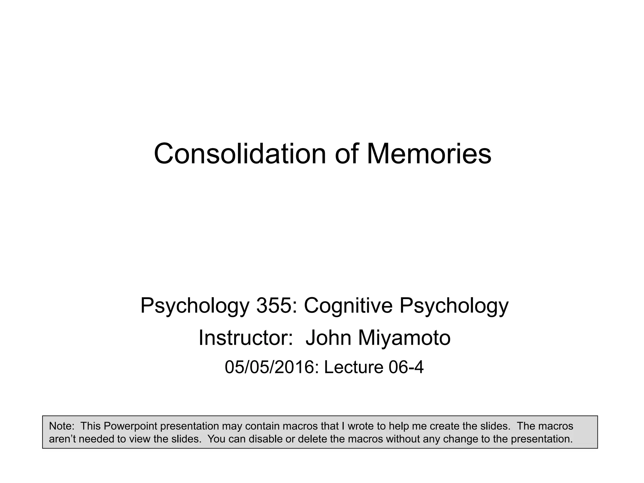 Memory Lecture Psychology Introduction part 1 | PPT