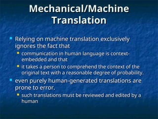 Types of translation, kinds of translation, maain types | PPT