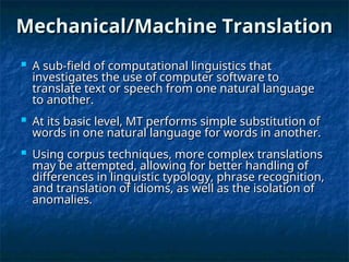 Types of translation, kinds of translation, maain types | PPT