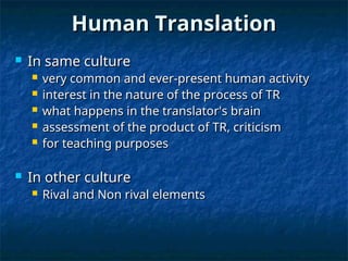 Types of translation, kinds of translation, maain types | PPT