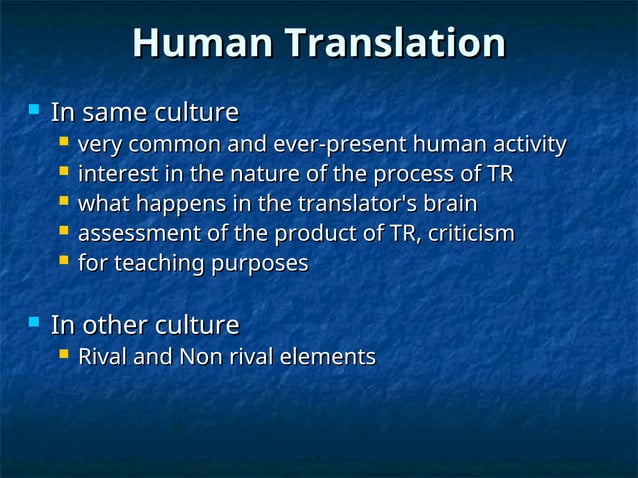 Types of translation, kinds of translation, maain types | PPT