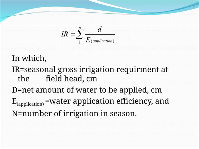 12869709 Irrigation depth and irrigation efficiency .ppt