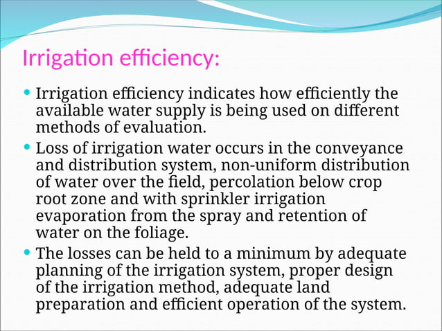 12869709 Irrigation depth and irrigation efficiency .ppt