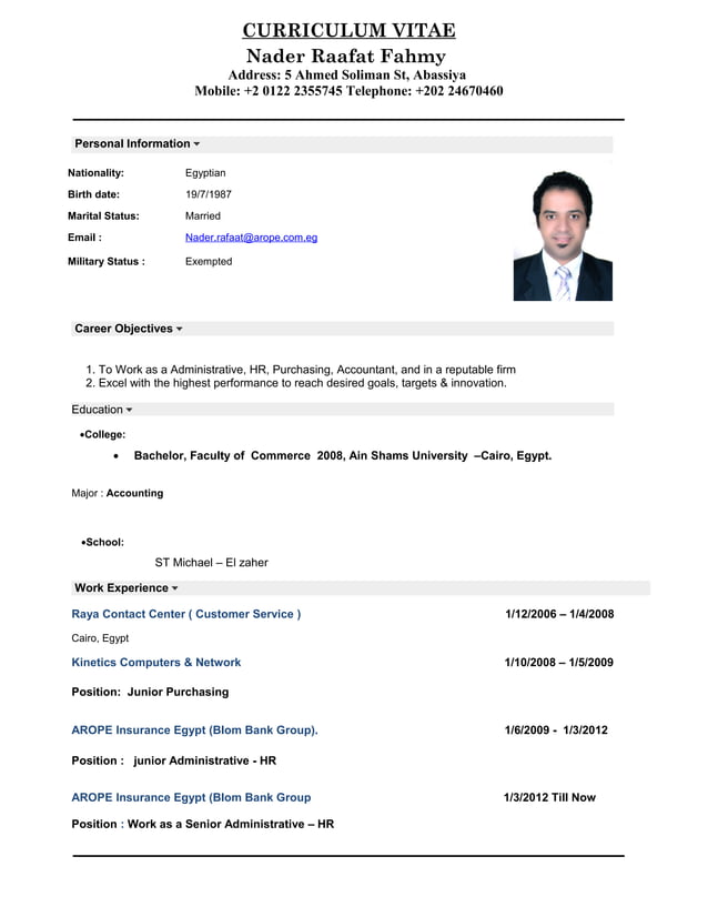 Nader Raafat Fahmy Cv Pdf