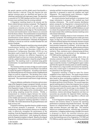 An Indexing Technique Based on Feature Level Fusion of Fingerprint Features | PDF