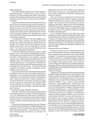 An Indexing Technique Based on Feature Level Fusion of Fingerprint Features | PDF