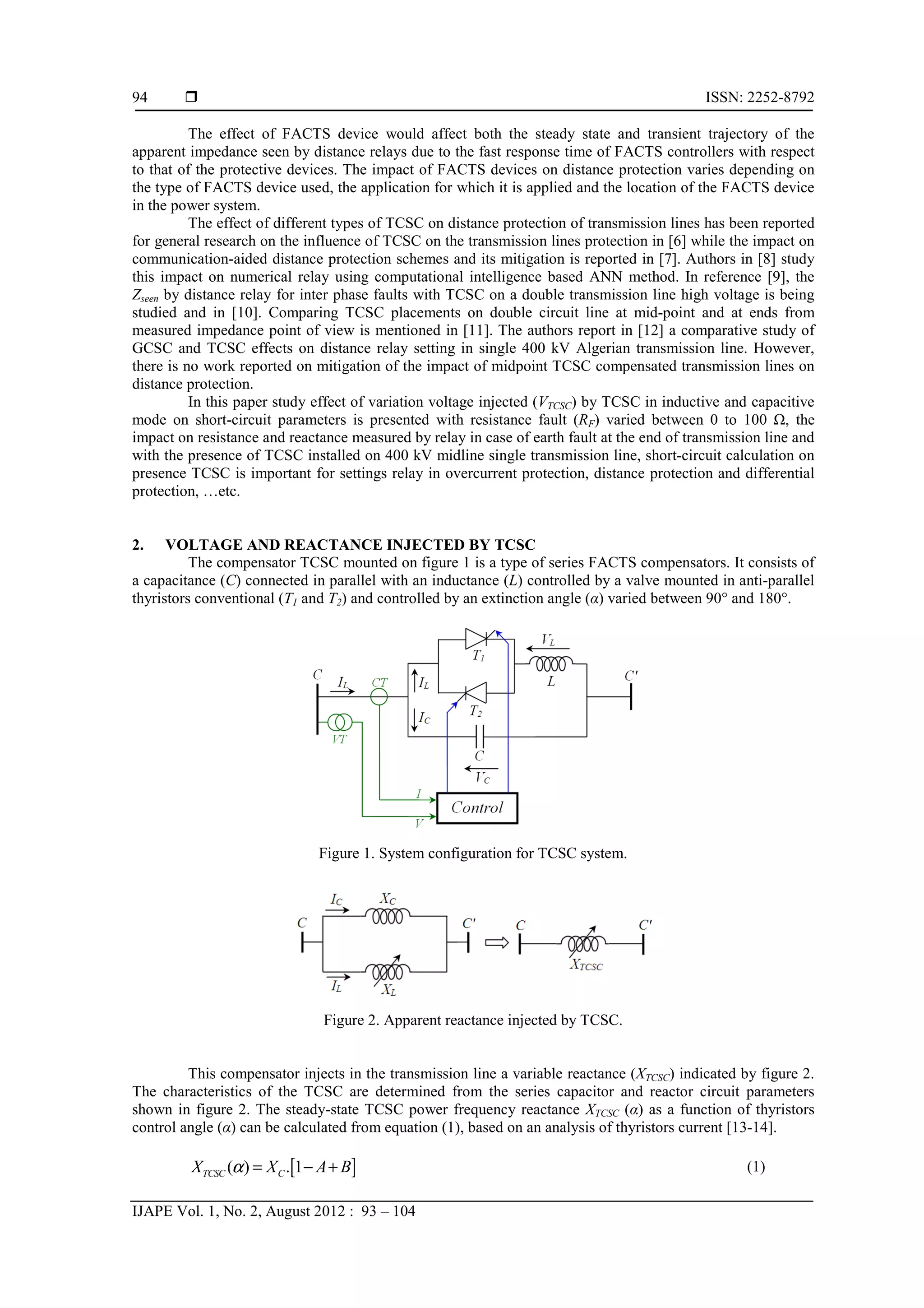 Impact of Thyristor Controlled Series Capacitor Insertion on Short ...