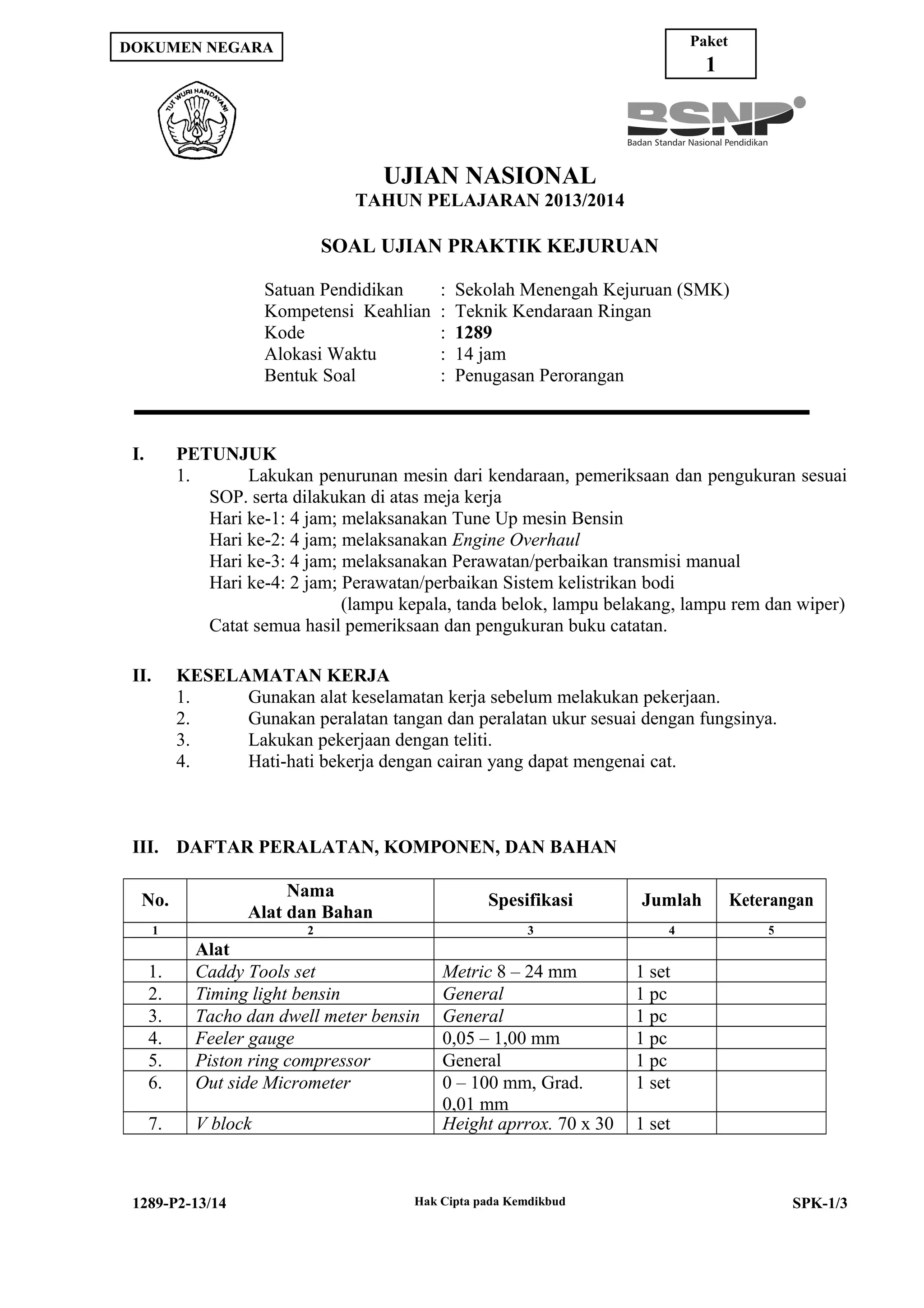 1289 p1-spk-teknik kendaraan ringan | PDF