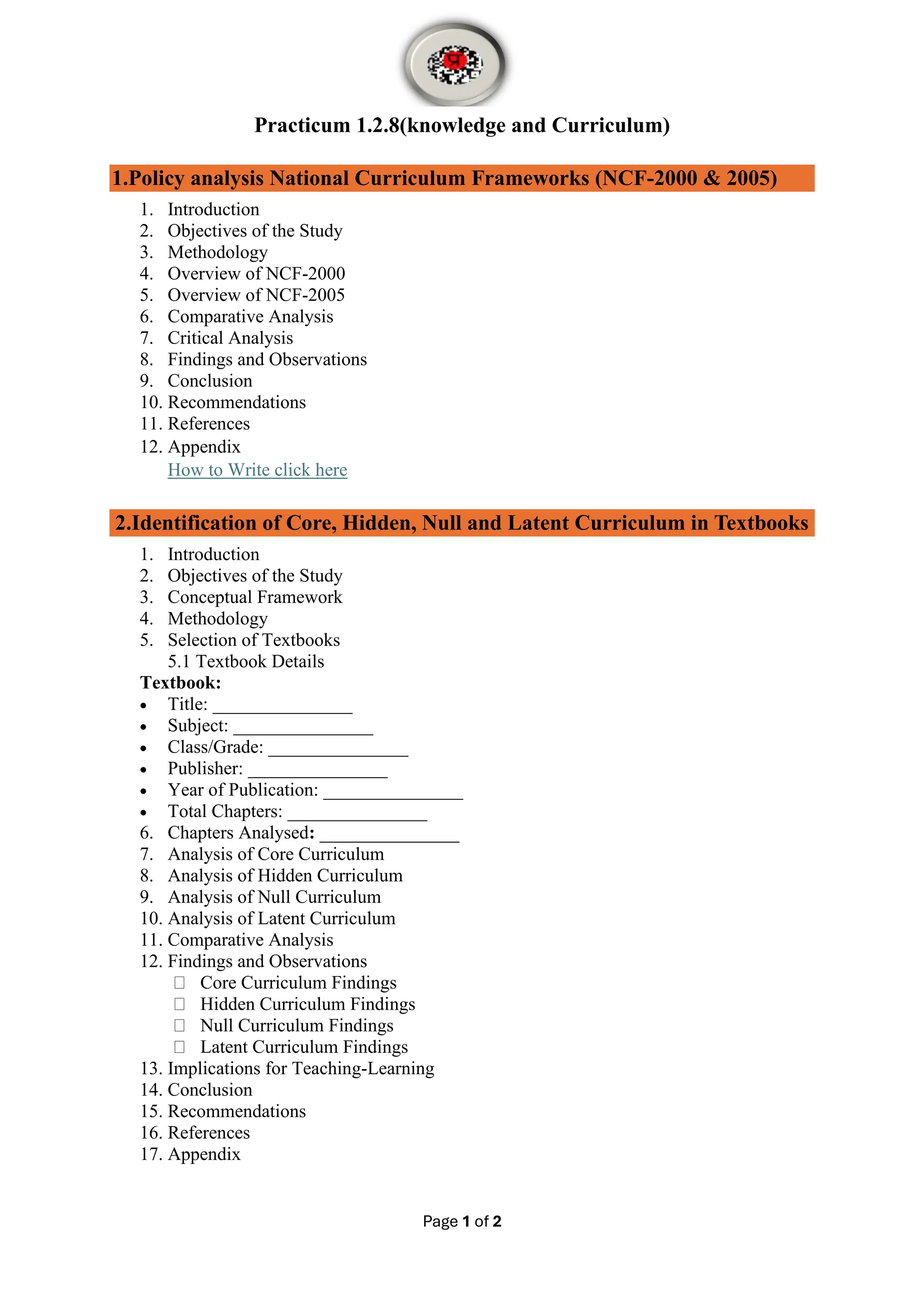 Knowledge and curriculum practicum Pramod | PDF