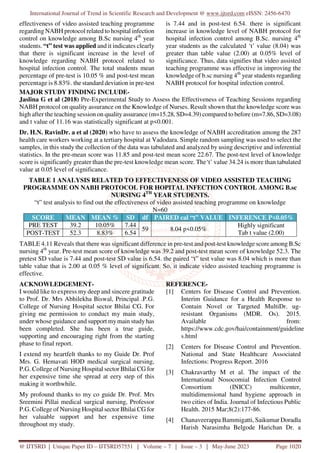 A Pre Experimental Study to Assess Effectiveness of Video Assisted ...