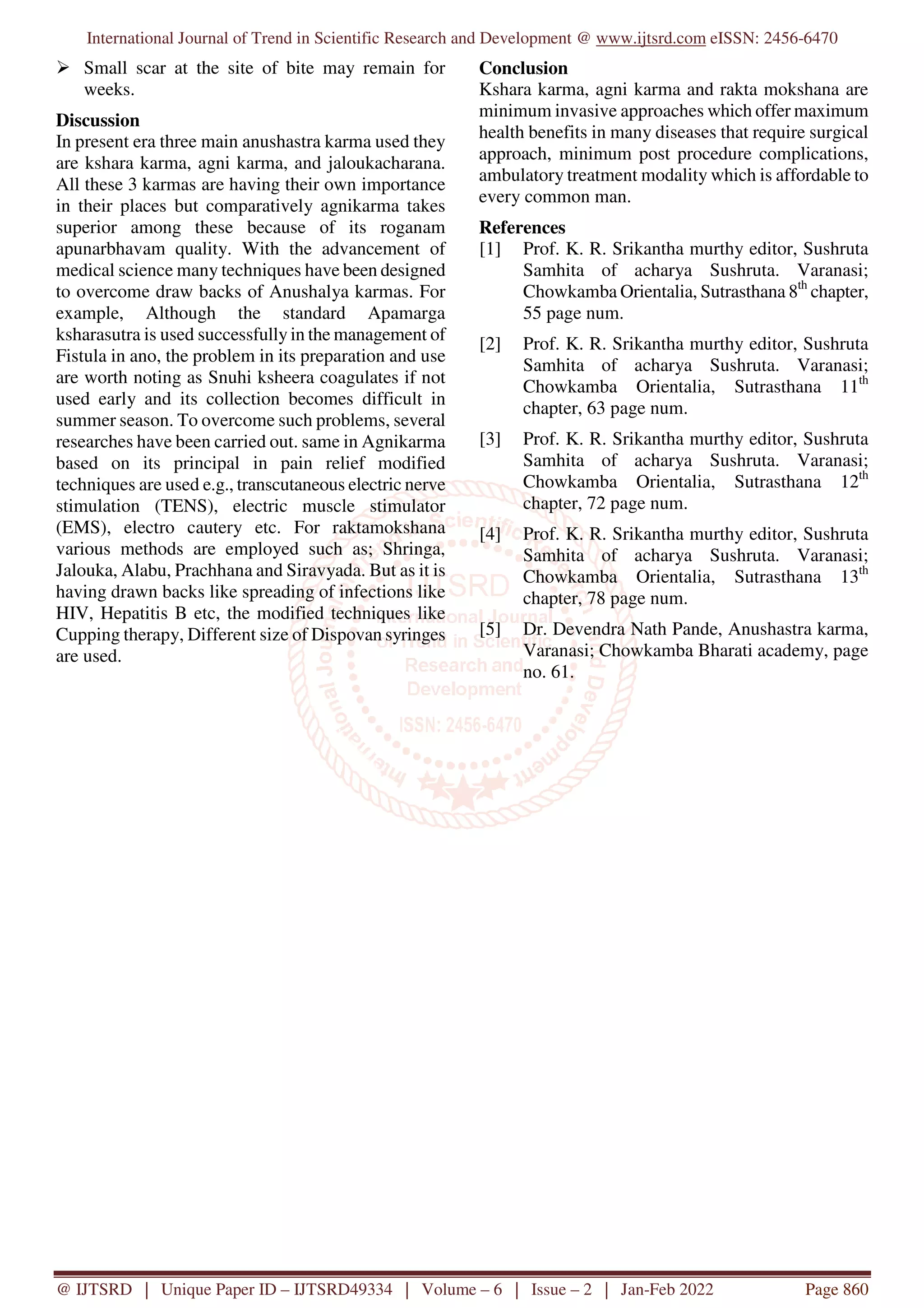 Clinical Utility of Anushalyas Ksharakarma, Agnikarma and ...