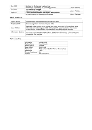 Numan CV | PDF